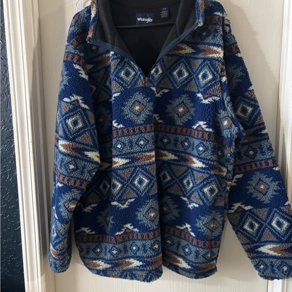 Wrangler | Jackets & Coats | Mens Wrangler Aztec Fleece Pullover | Poshmark